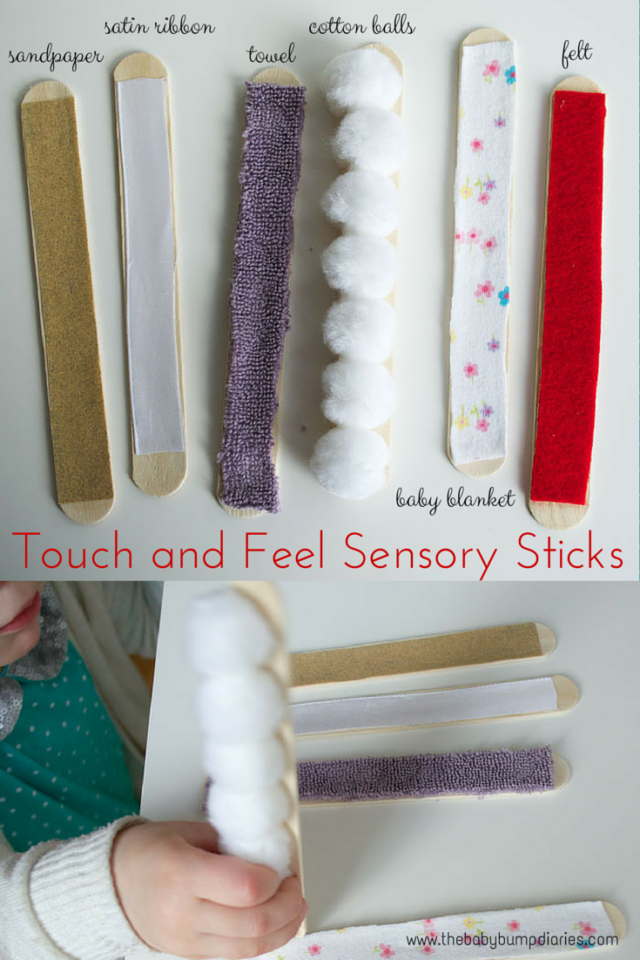 Touch and Feel Sensory Sticks - The Baby Bump Diaries